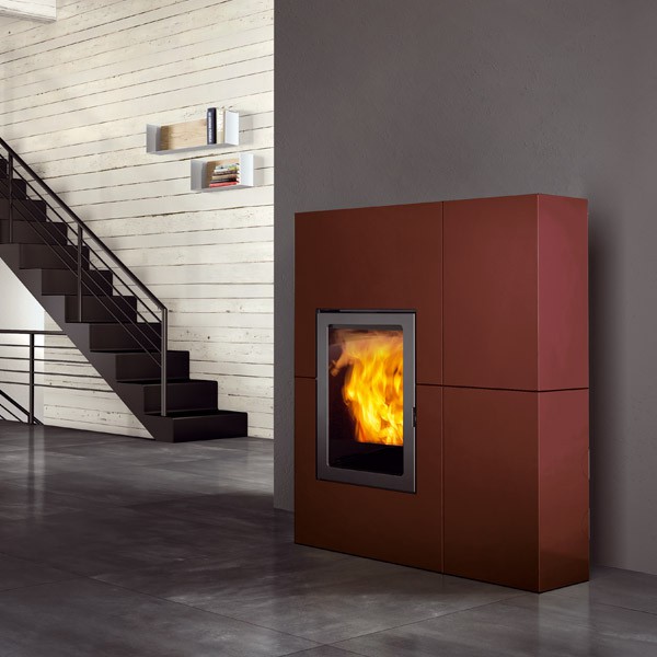 Edilkamin Blade Staal - Bordeaux - Vrijstaande pelletkachel